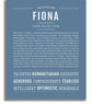 Fiona Personalized Name Meaning Art Prints – Name Stories
