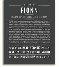 Fionn | Name Art Print – Name Stories