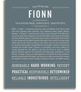 Fionn Personalized Name Meaning Art Prints – Name Stories