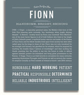 Fionn | Name Art Print – Name Stories