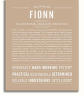 Fionn | Name Art Print – Name Stories