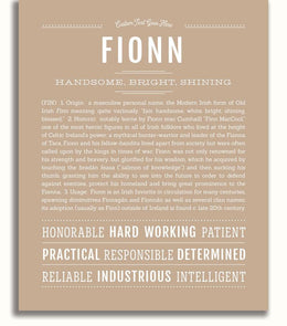 Fionn | Name Art Print – Name Stories