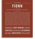 Fionn Personalized Name Meaning Art Prints – Name Stories