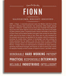 Fionn Personalized Name Meaning Art Prints – Name Stories