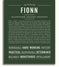 Fionn Personalized Name Meaning Art Prints – Name Stories