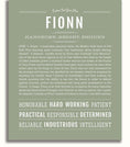 Fionn Personalized Name Meaning Art Prints – Name Stories