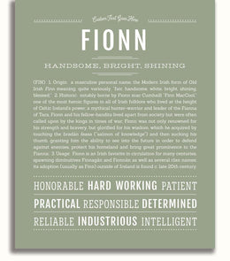Fionn | Name Art Print – Name Stories