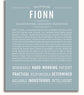 Fionn Personalized Name Meaning Art Prints – Name Stories