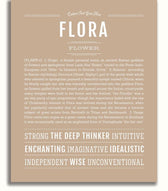 Flora Personalized Name Meaning Art Prints – Name Stories