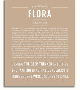 Flora Personalized Name Meaning Art Prints – Name Stories