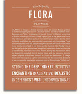 Flora Personalized Name Meaning Art Prints – Name Stories