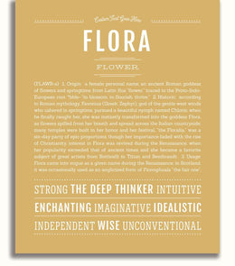 Flora Personalized Name Meaning Art Prints – Name Stories