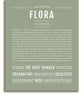 Flora Personalized Name Meaning Art Prints – Name Stories