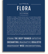 Flora Personalized Name Meaning Art Prints – Name Stories