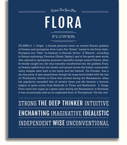 Flora Personalized Name Meaning Art Prints – Name Stories