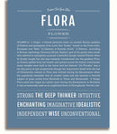 Flora Personalized Name Meaning Art Prints – Name Stories