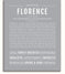 Florence Personalized Name Meaning Art Prints – Name Stories