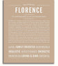 Florence Personalized Name Meaning Art Prints – Name Stories