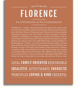 Florence | Name Art Print – Name Stories