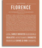 Florence Personalized Name Meaning Art Prints – Name Stories