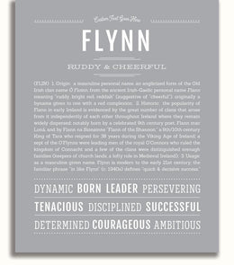 Flynn Personalized Name Meaning Art Prints – Name Stories