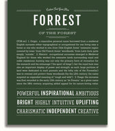 Forrest Personalized Name Meaning Art Prints – Name Stories