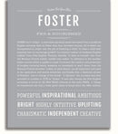 Foster Personalized Name Meaning Art Prints – Name Stories