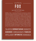 Fox Personalized Name Meaning Art Prints – Name Stories