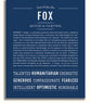 Fox Personalized Name Meaning Art Prints – Name Stories