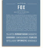Fox Personalized Name Meaning Art Prints – Name Stories