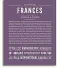 Frances | Name Art Print – Name Stories