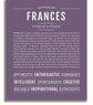 Frances | Name Art Print – Name Stories
