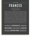 Frances | Name Art Print – Name Stories