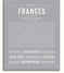 Frances | Name Art Print – Name Stories