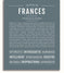 Frances | Name Art Print – Name Stories