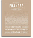 Frances | Name Art Print – Name Stories