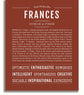 Frances | Name Art Print – Name Stories