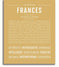 Frances Personalized Name Meaning Art Prints – Name Stories