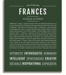 Frances | Name Art Print – Name Stories