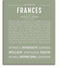 Frances | Name Art Print – Name Stories