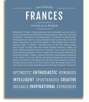 Frances | Name Art Print – Name Stories