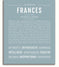 Frances | Name Art Print – Name Stories