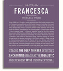 Francesca | Name Art Print – Name Stories