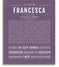 Francesca | Name Art Print – Name Stories