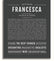 Francesca | Name Art Print – Name Stories