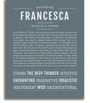 Francesca | Name Art Print – Name Stories
