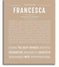 Francesca | Name Art Print – Name Stories