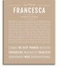 Francesca Personalized Name Meaning Art Prints – Name Stories