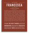 Francesca | Name Art Print – Name Stories