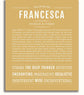 Francesca Personalized Name Meaning Art Prints – Name Stories